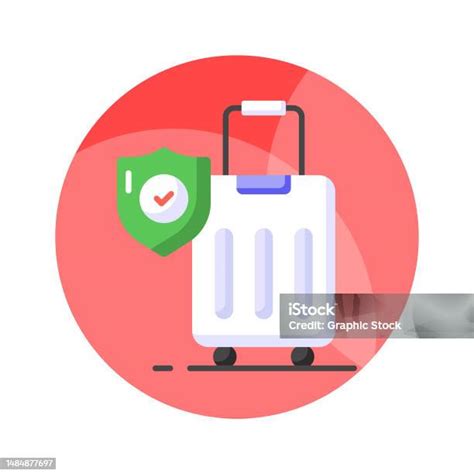 수하물 보안 수하물 보험 아이콘의 벡터를 나타내는 첨부 케이스의 보안 방패 가방에 대한 스톡 벡터 아트 및 기타 이미지 가방 관광객 방패 Istock