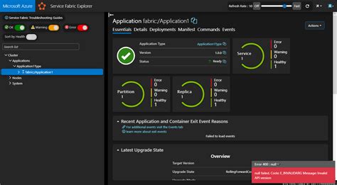 Failed To Load Events At Applications Page Issue Microsoft Service Fabric Explorer GitHub