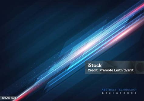 추상 기술 기하학적 중첩 하이 스피드 라인 무브먼트 디자인 배경과 텍스트복사 공간 그라데이션에 대한 스톡 벡터 아트 및 기타 이미지 그라데이션 렌즈 플레어 3차원