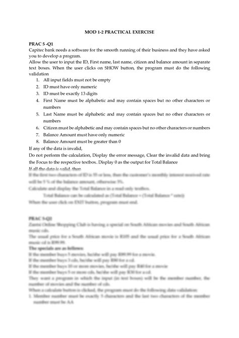 SOLUTION Mod Practical Exercise Studypool