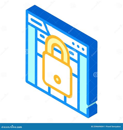 Web Padlock Isometric Icon Vector Illustration Stock Vector Illustration Of Private Protect