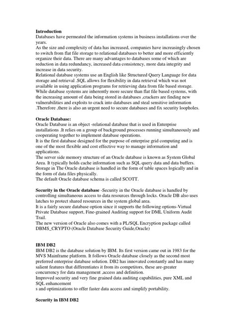 Database Memo Pdf Oracle Database Ibm Db2
