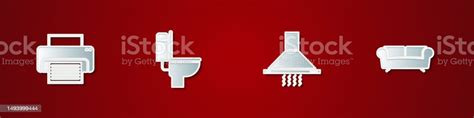 프린터 변기 주방 추출기 팬 및 소파 아이콘을 설정합니다 벡터 가구에 대한 스톡 벡터 아트 및 기타 이미지 가구 가정의 방 그라데이션 Istock