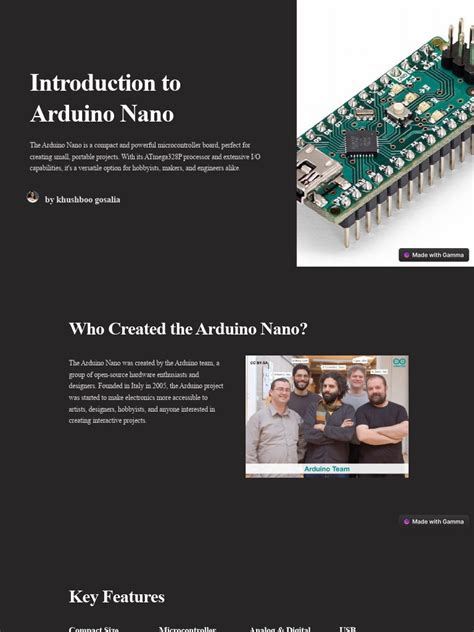 Introduction To Arduino Nano Pdf Arduino Microcontroller