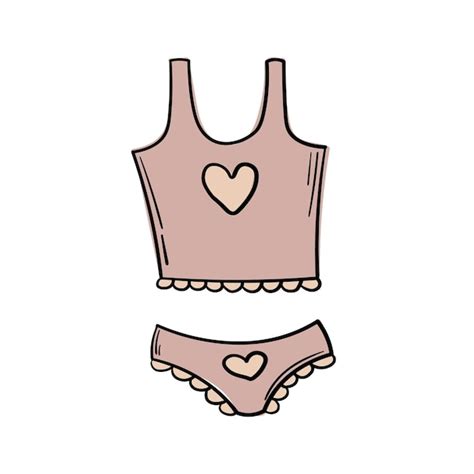 Etiqueta Engomada Del Doodle De Ropa Interior Rosa Para Niñas Vector