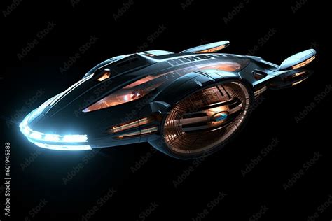 Futuristic Spacecraft Equipped With The Alcubierre Drive As Its Propulsion System Traveling