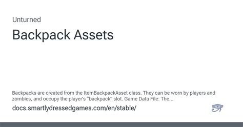 Backpack Assets — Unturned 3x Documentation Backpack Assets — Unturned 3x Documentation