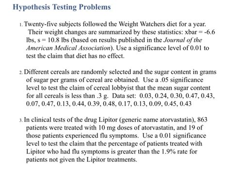 Solved Hypothesis Testing Problems 1 Twenty Five Subjects