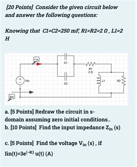Solved I Need Solve This Question Of Linear Circuit 20 Points Consider Course Hero