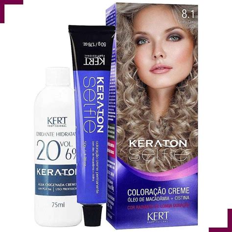 Keraton Selfie Coloração Creme 81 Louro Claro Cinza Shopee Brasil