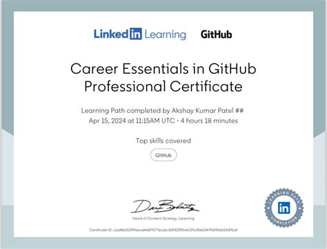 Akshay Kumar P On Linkedin Certification Professionaldevelopment Github Linkedinlearning Uk…