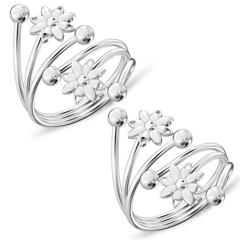 Buy 925 Sterling Silver Jewelry Floral Design Toe Ring For Women And Girls Truesilver