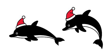 돌고래 벡터 크리스마스 모자 산타 클로스 물고기 아이콘 로고 상어 고래 만화 캐릭터 일러스트 기호 낙서 디자인 산타 클로스에 대한 스톡 벡터 아트 및 기타 이미지 Istock