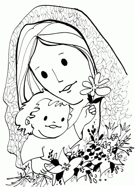 Virgen Maria Coloring Page