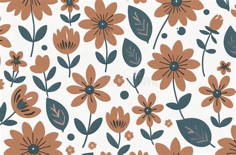 Embroidery Floral Seamless Pattern Flower Texture For Fabric Or Clothes Stock Illustration