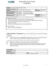 Scripting 2 Assignment 2 Pdf Assessment Cover Sheet Scripting 2 College Sydney Tafe Ultimo