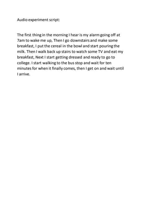 Audio Experiment Script Pdf