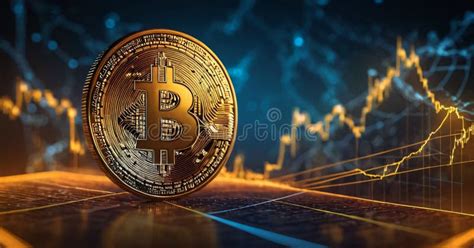 Technical Graph Of Bitcoin In Futuristic Concept Stock Illustration