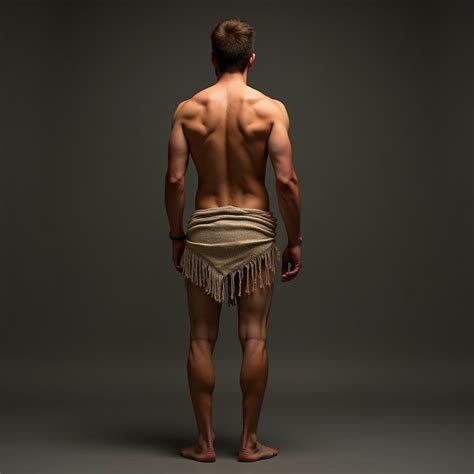 Man In Loincloth Seen From Behind Stable Diffusion Online