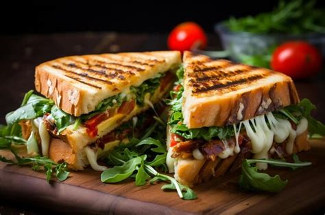 Premium Ai Image Grilled Panini A Savory Sandwich Delight Generative Ai