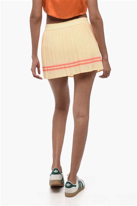 Sporty And Rich Pleated Mini Skirt With Logoed Elastic Band Women Glamood Outlet