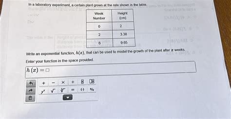 Solved In A Laboratory Experiment A Certain Plant Grows At The Rate