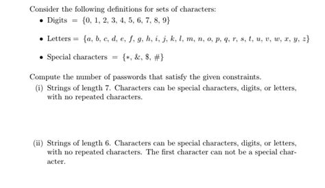 Solved Consider The Following Definitions For Sets Of