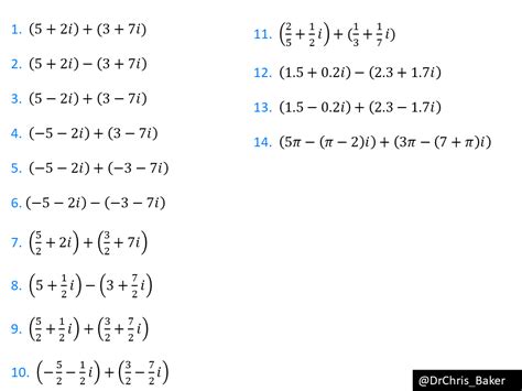 Complex Numbers Adding And Subtracting Variation Theory