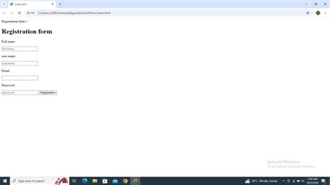 Victory Bassey On Linkedin Webdevelopment Newbiecoder Womenintech Html Registrationform