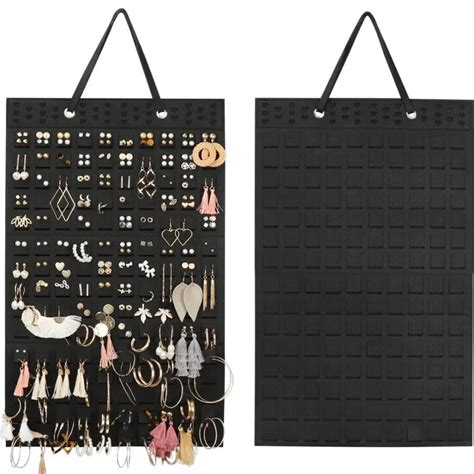 펠트 귀걸이 스토리지 교수형 가방 벽 교수형 쥬얼리 디스플레이 선반 목걸이 귀걸이 보관함 보석 주최자 Aliexpress