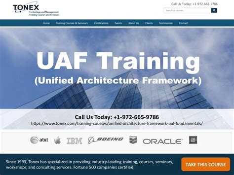 Uaf Training Unified Architecture Framework Training