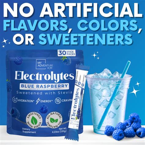 My Adventure To Fit Zero Sugar Blue Raspberry Electrolyte Packets 30