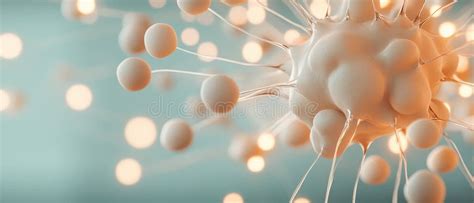 Connected Spheres Forming Abstract Network Structure Depicting Neural Networks On Light Blue