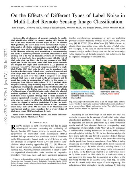 On The Effects Of Different Types Of Label Noise In Multi Label Remote Sensing Image