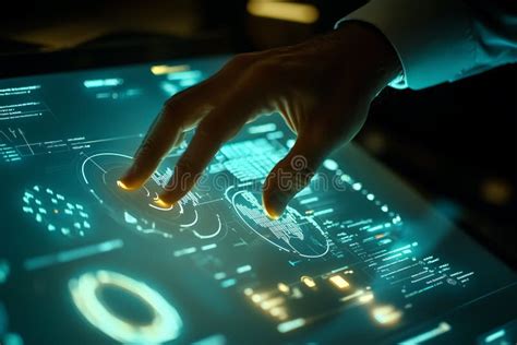 Futuristic Digital Interface Interaction Stock Illustration