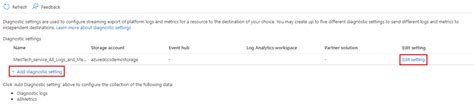 How To Enable The Medtech Service Diagnostic Settings Azure Health