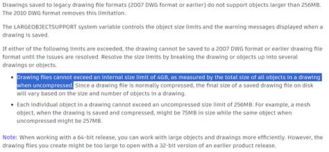 what is the maximum size of stp file to import in autocad autodesk