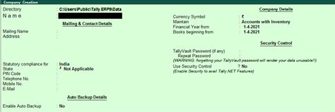 How To Create A Company In Tally ERP Step By Step