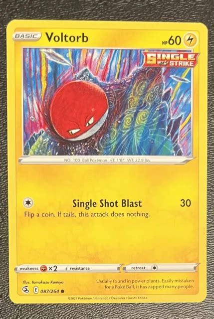 PokÉmon Jcg Voltorb Fusion Strike 087 264 Carte Commune Régulière Presque Comme Neuf Eur 1 19