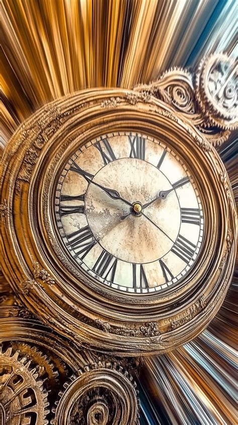Vintage Clock Exploding With Gears And Fragments Flying Through The Air Stock Illustration