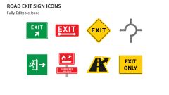 Road Exit Sign Icons For Google Slides And PowerPoint