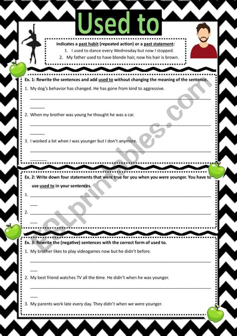 Used To Affirmative Negative And Interrogative With Key Esl Worksheet By Misskuppens