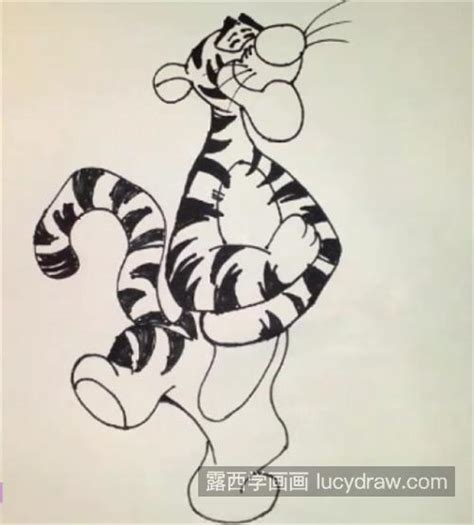 可爱带颜色的跳跳虎怎么画简单 可爱的跳跳虎简笔画绘制教程 露西学画画