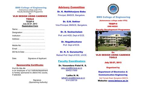 Fdp On Vlsi Design Using Cadence Tools Bms College Of