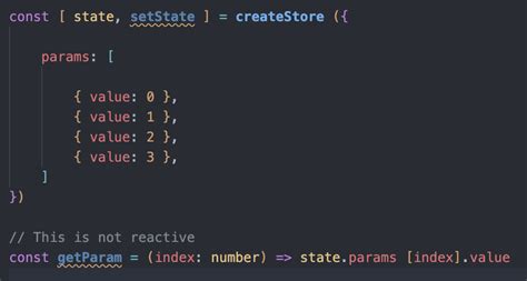 getting value from store is not reactive solidjs