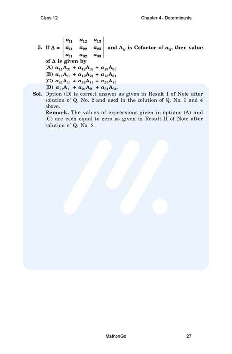 Ncert Solutions For Class 12 Maths Chapter 4 Exercise 44 Mathongo