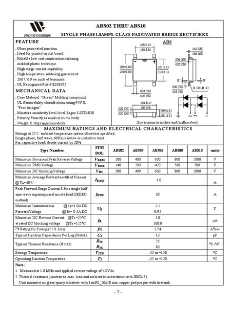 Datasheet Rectifier Abs06 Pdf Rectifier Capacitor