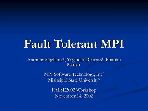 Ppt Fault Tolerant Mpi Powerpoint Presentation Free Download Id