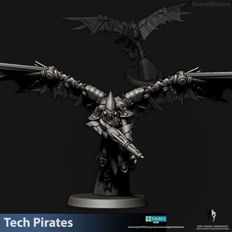 3D Printable Storm Riders Tech Pirates Cursed Elves 28mm By Edge