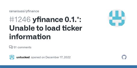 Yfinance 01 Unable To Load Ticker Information · Issue 1246
